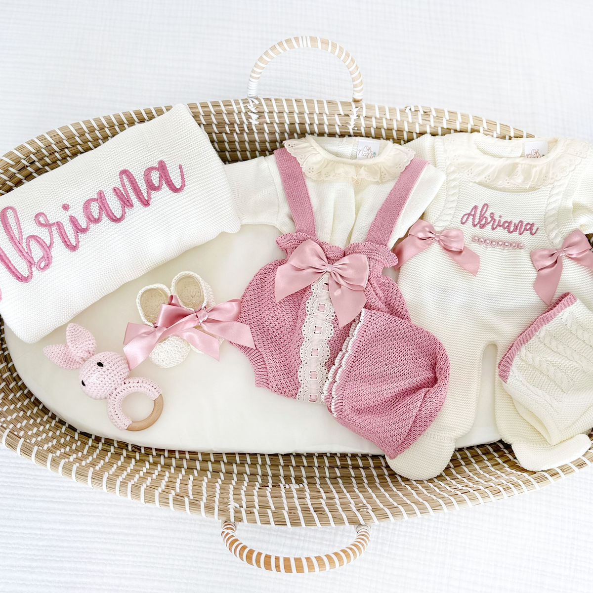 Adriana/Paula Coming Home Personalized Set (Ivory/Dusty Pink) – OH NANA